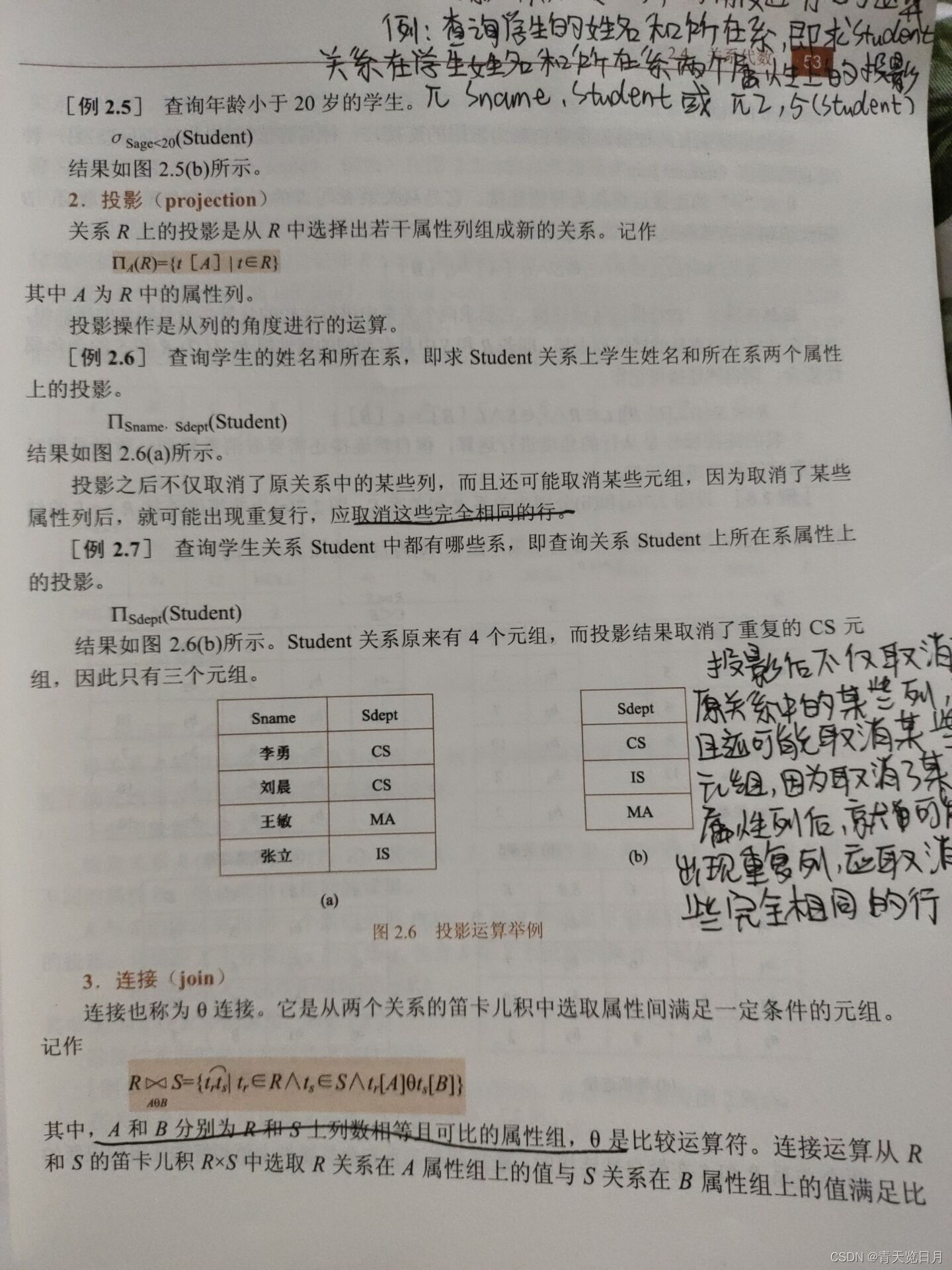 关系数据库中关系代数投影数据库投影运算例子 Csdn博客 