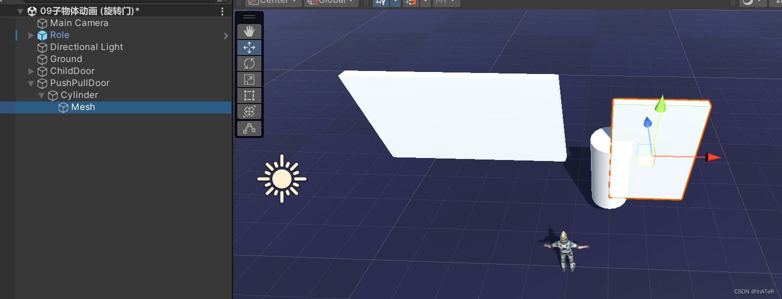 T06unity人物子物体动画 钥匙背包旋转门 Cunity 旋转门 Csdn博客 