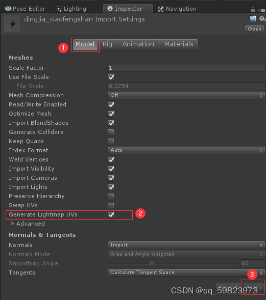 Unity烘光报错：Mesh doesnt have albedo UVs,Please creat them in your modelling package_mesh doesn't ...