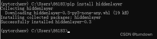 pytorch相关可视化内容--HiddenLayer_hiddenlayer安装-CSDN博客
