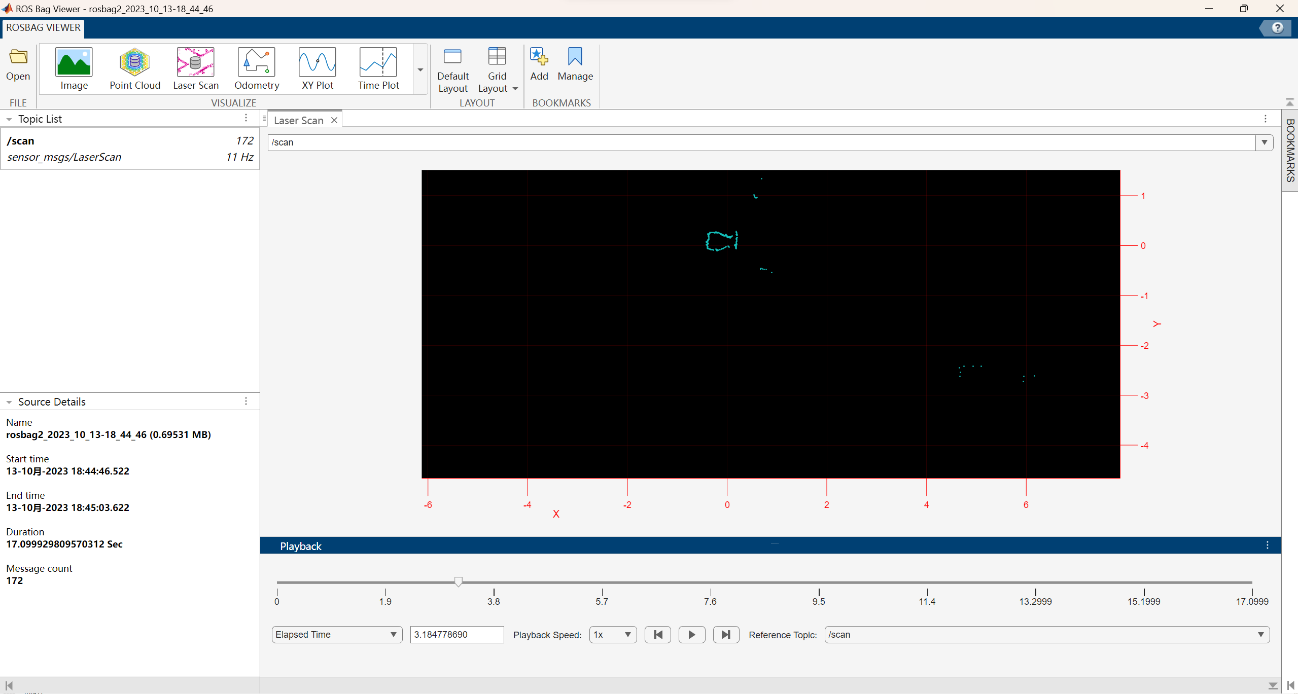 ROS 2 - 可视化工具 MATLAB ROS Bag Viewer_如何用matlab播放bag包-CSDN博客