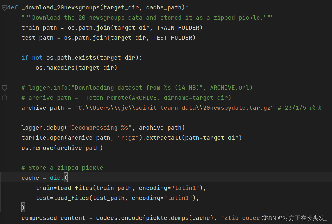 sklearn的英文20新闻数据集fetch_20newsgroups加载错误解决方案_fetch20newsgroups下载报错-CSDN博客