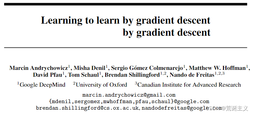 【论文阅读】Learning to learn by gradient descent by gradient descent-通过梯度下降学习如何学习梯度下降-CSDN博客