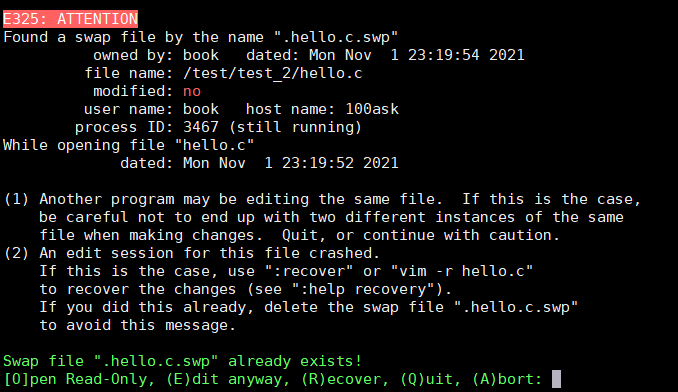 swap file “*.swp”already exists-CSDN博客