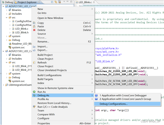 手把手教你开发ADSP-21593（二）：软硬件环境搭建说明（运行第一个程序）_adsp21593串口中断-CSDN博客
