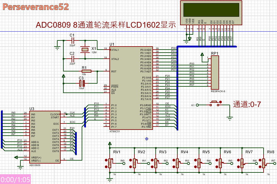 ADC0809 8通道轮流采样LCD1602显示_ad0809与lcd复用-CSDN博客