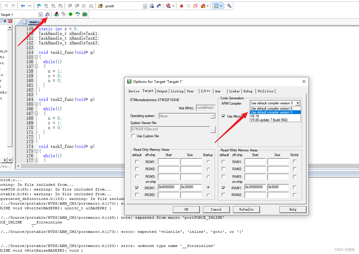 5.37以后的新版本keil5不能使用Use default compiler version 5，导致编译不通过FreeRTOS的工程解决-CSDN博客
