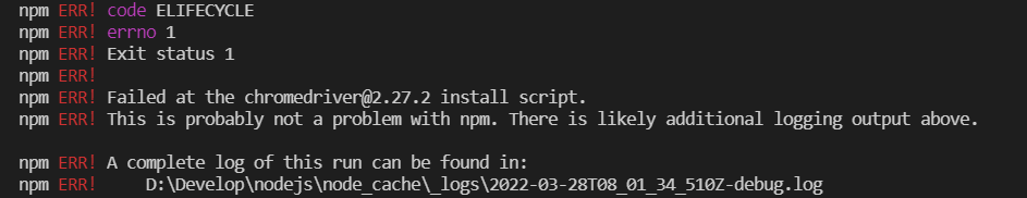 Failed at the chromedriver@2.27.2 install script.-CSDN博客