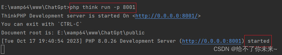 tp8框架本地启动报:“Failed to listen on 0.0.0.0:8000“_failed to listen on 0.0.0.0:8000 (reason: 以一种访问权限不 ...