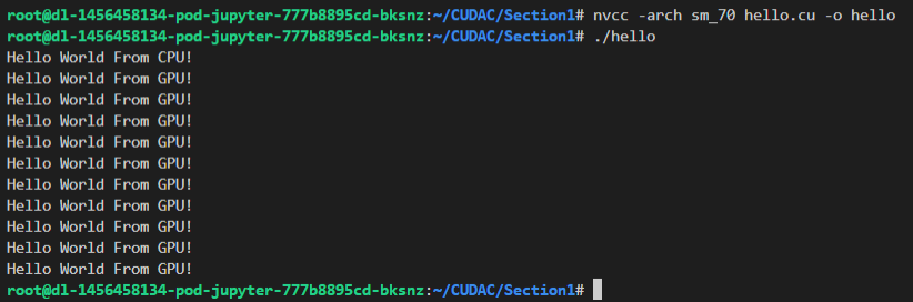【CUDA】新手的第一个CUDA C程序：“Hello World from GPU !“_nvcc 运行.cu文件没有printf输出hello gpu-CSDN博客