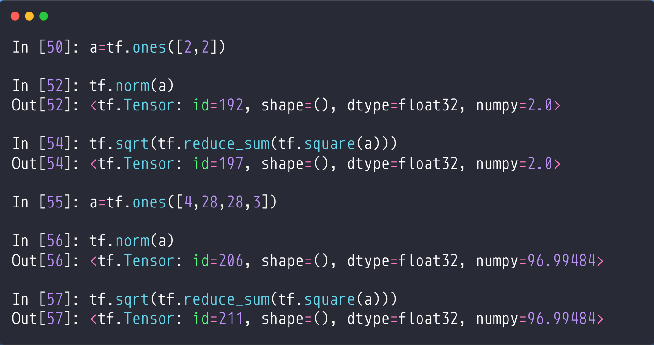 TensorFlow2-高阶操作（三）：数据统计【tf.norm（范数）、tf.reduce_max（最大值）、tf.argmax（最值索引）、tf.equal（张量比较）、tf.unique ...