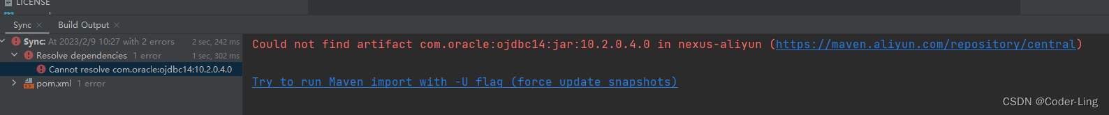 Could not find artifact com.oracle:ojdbc14:jar:10.2.0.4.0 in XXX-CSDN博客