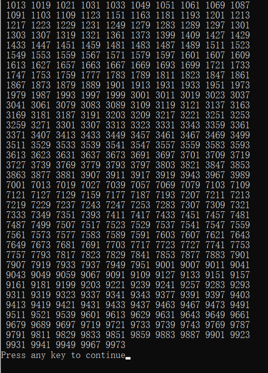 1000到10000所有可逆素数_一万一内的可逆素数-CSDN博客