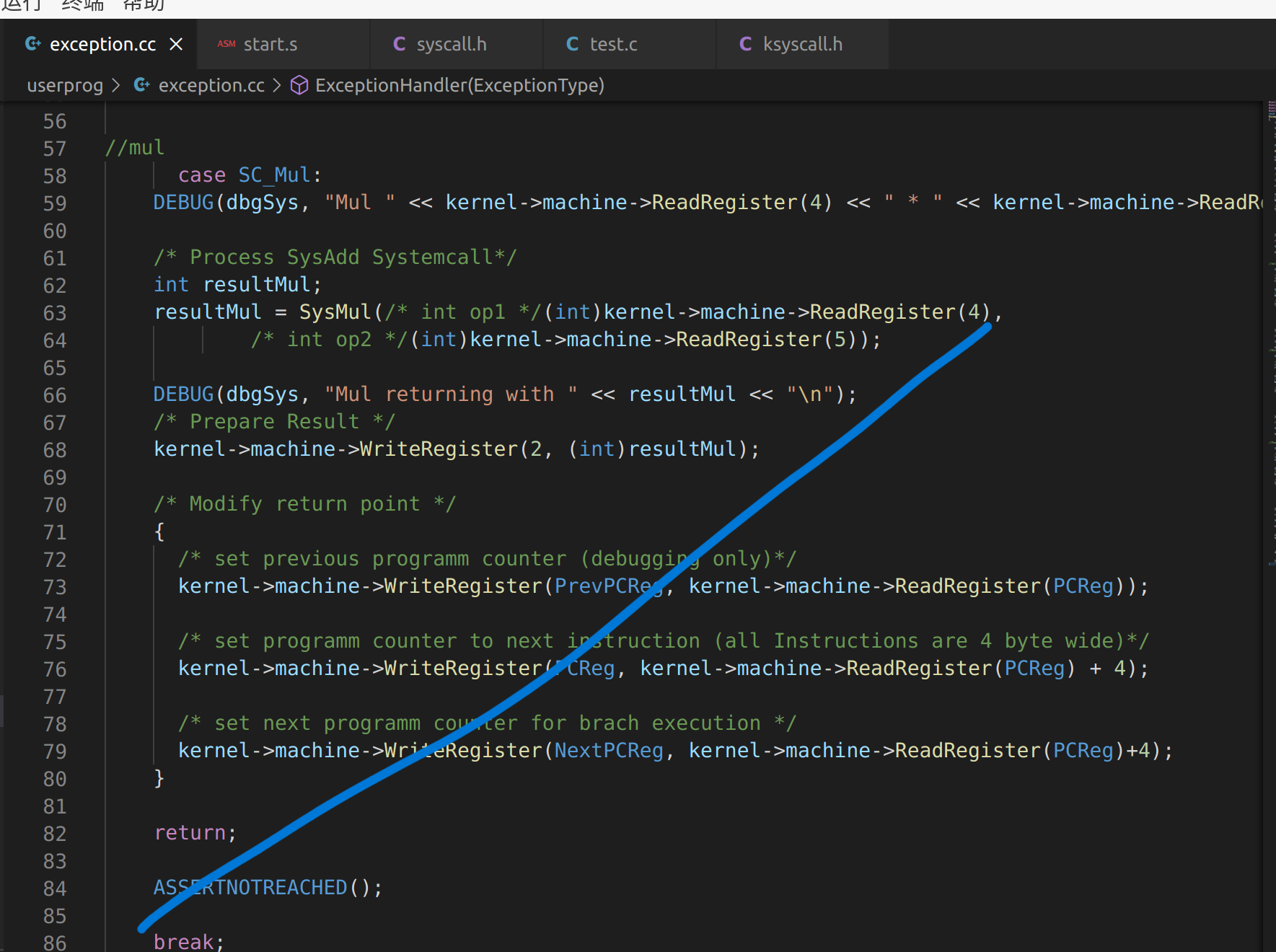 操作系统试验-Nachos系统调用实现_nachos系统调用实验-CSDN博客