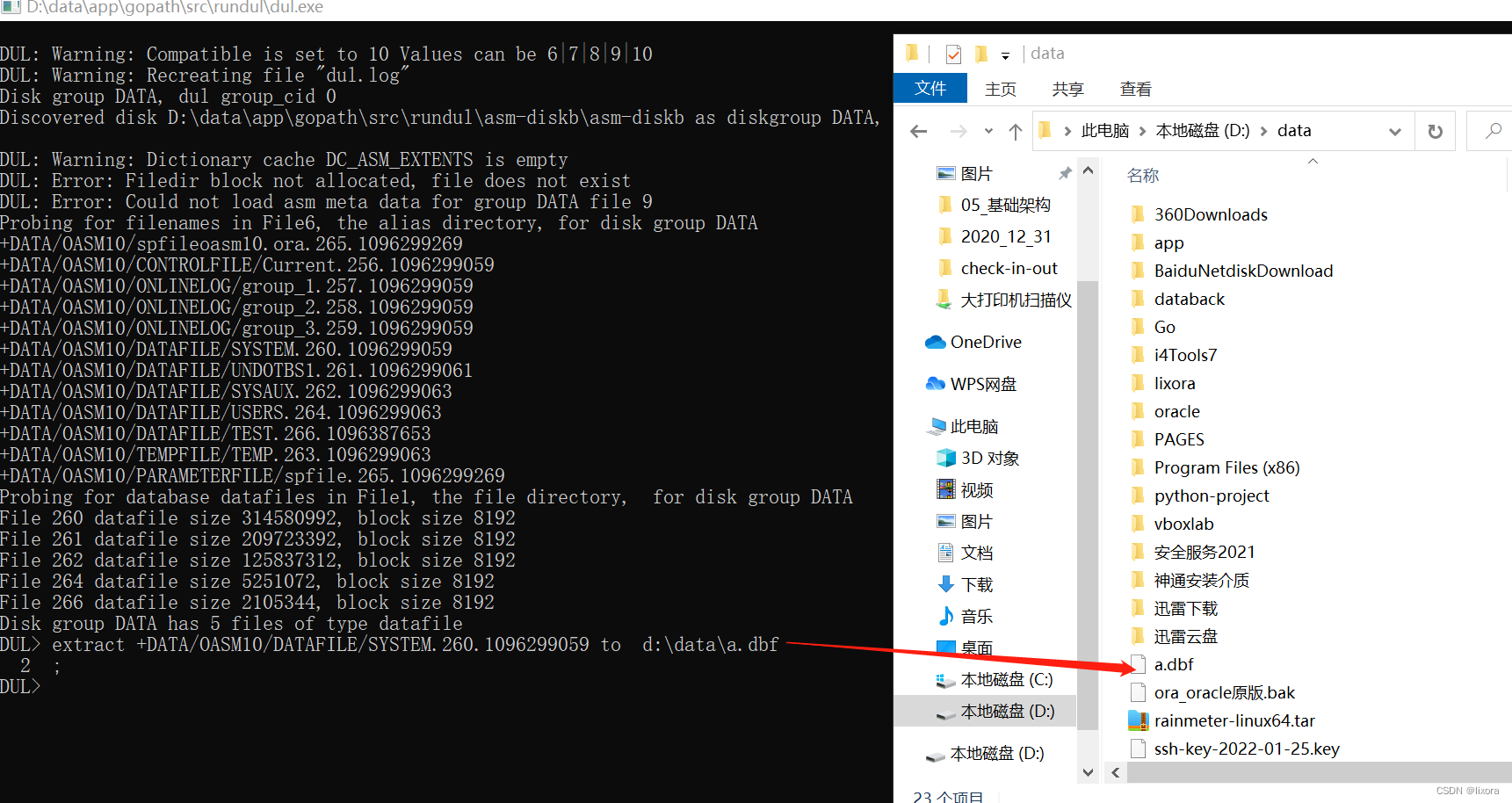 Windows 平台使用dul 抽取linux Oracle Asm 磁盘数据文件oracle Dul数据抽取 Csdn博客