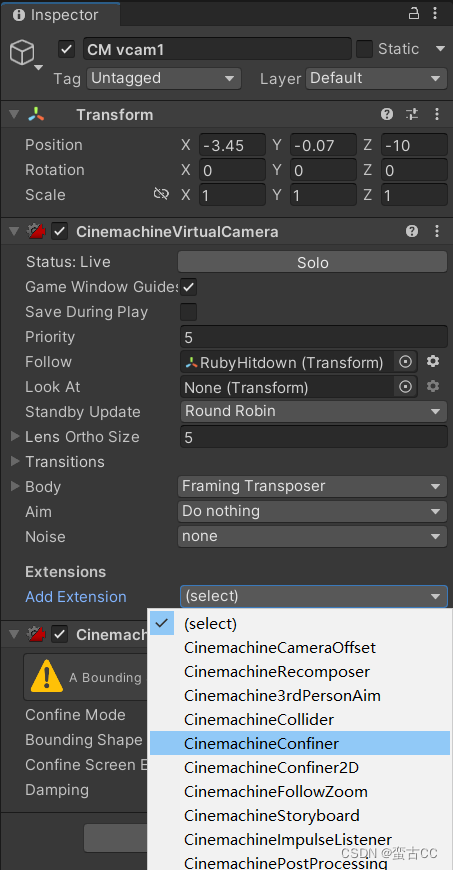 unity没有cinemachine confiner-CSDN博客