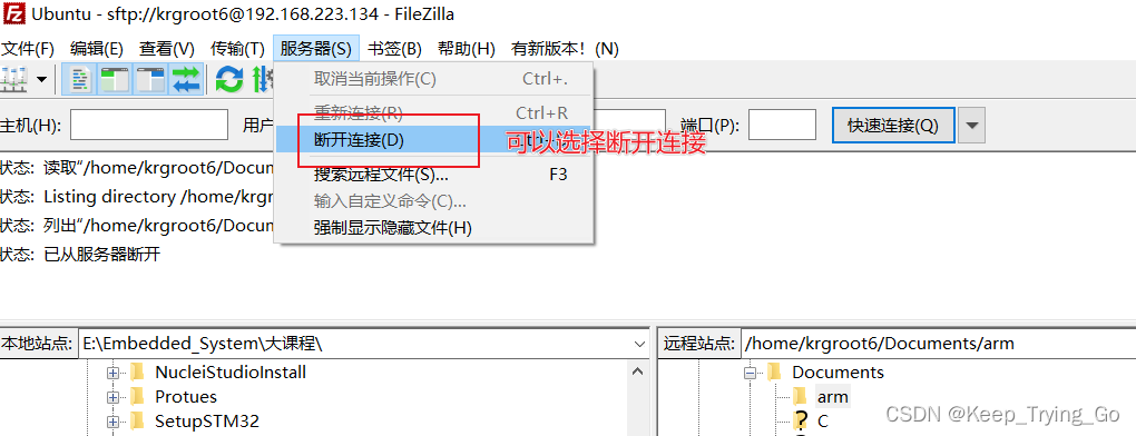 FileZilla使用ssh服务和FTP服务连接Ubuntu_filezilla ssh-CSDN博客