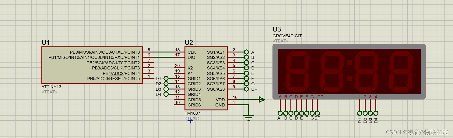 ATtiny13与Proteus仿真-TM1637驱动仿真_tm1637驱动数码管proteus-CSDN博客