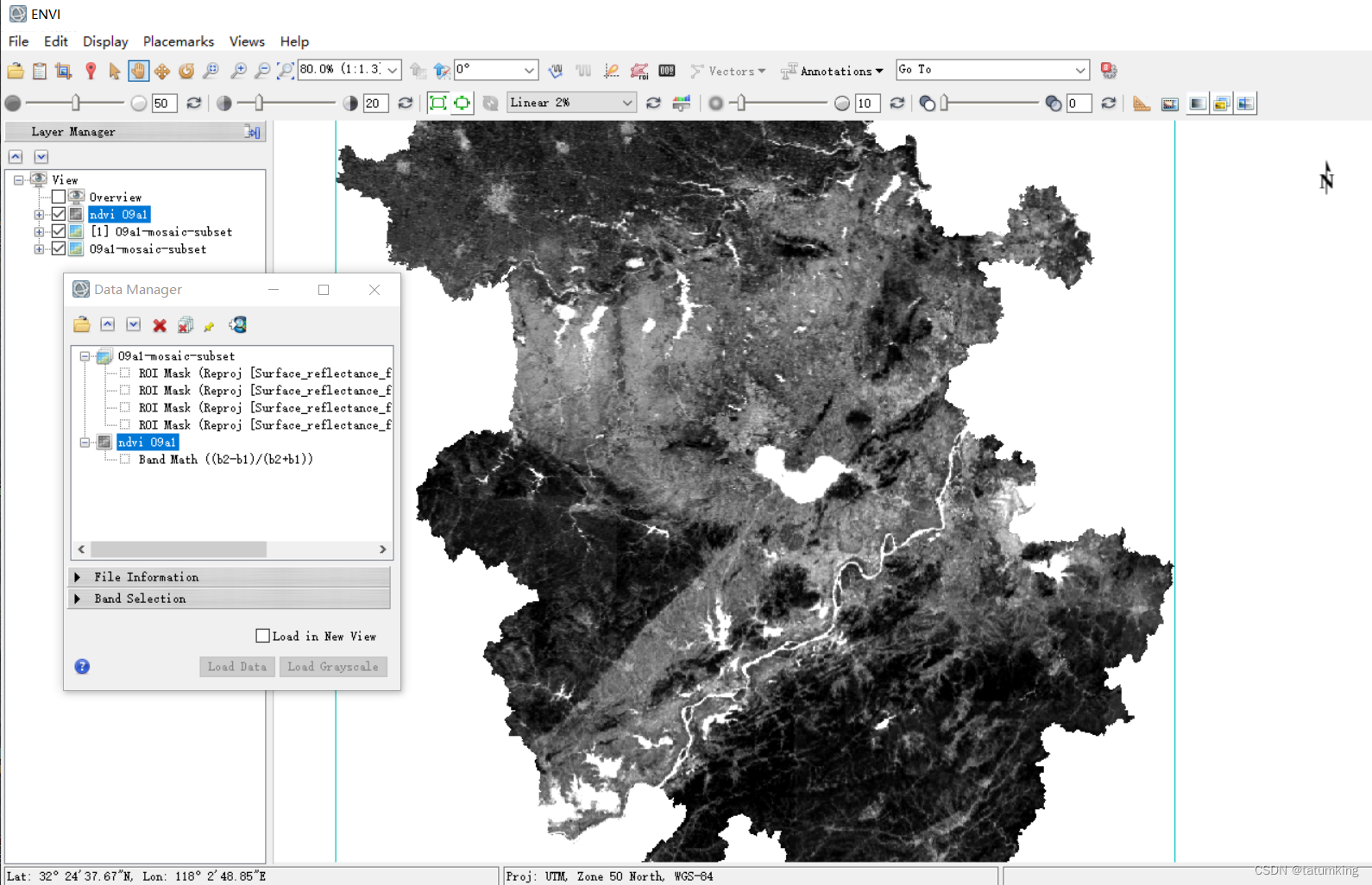 [ENVI] 定量遥感实验-MODIS标准产品的处理与应用 (超详细步骤)_envi处理modis数据_tatumking的博客-CSDN博客