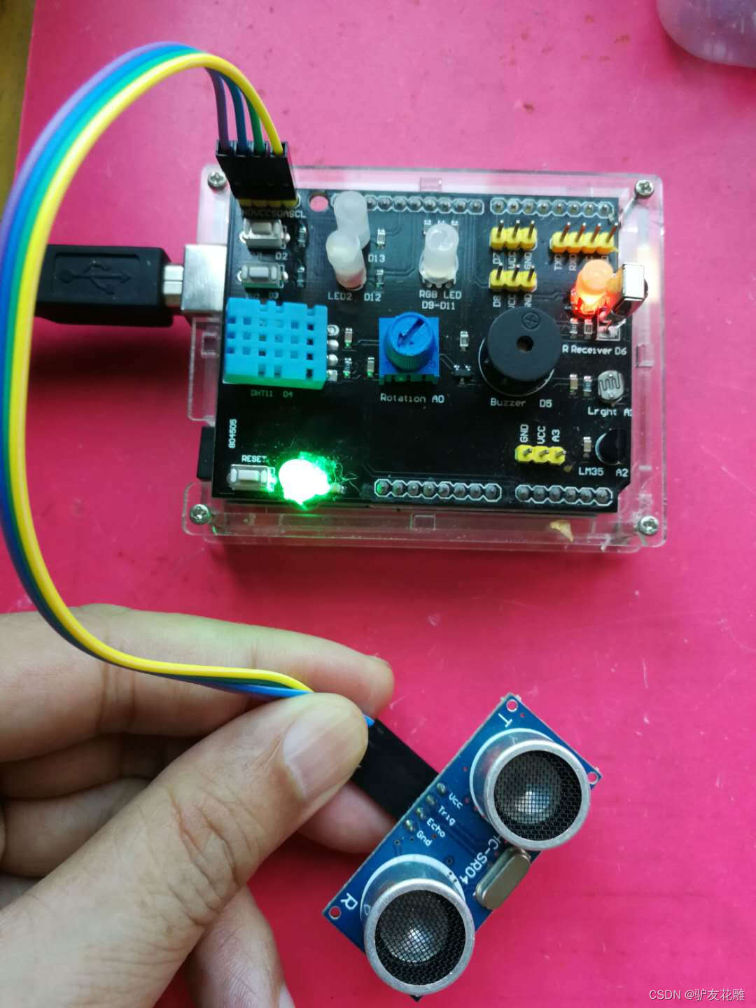 【雕爷学编程】arduino动手做(212) 9合1 扩展板完成arduino的10类实验之蜂鸣器与hc Sr04超声波模块实验超声波蜂鸣器arduino Csdn博客