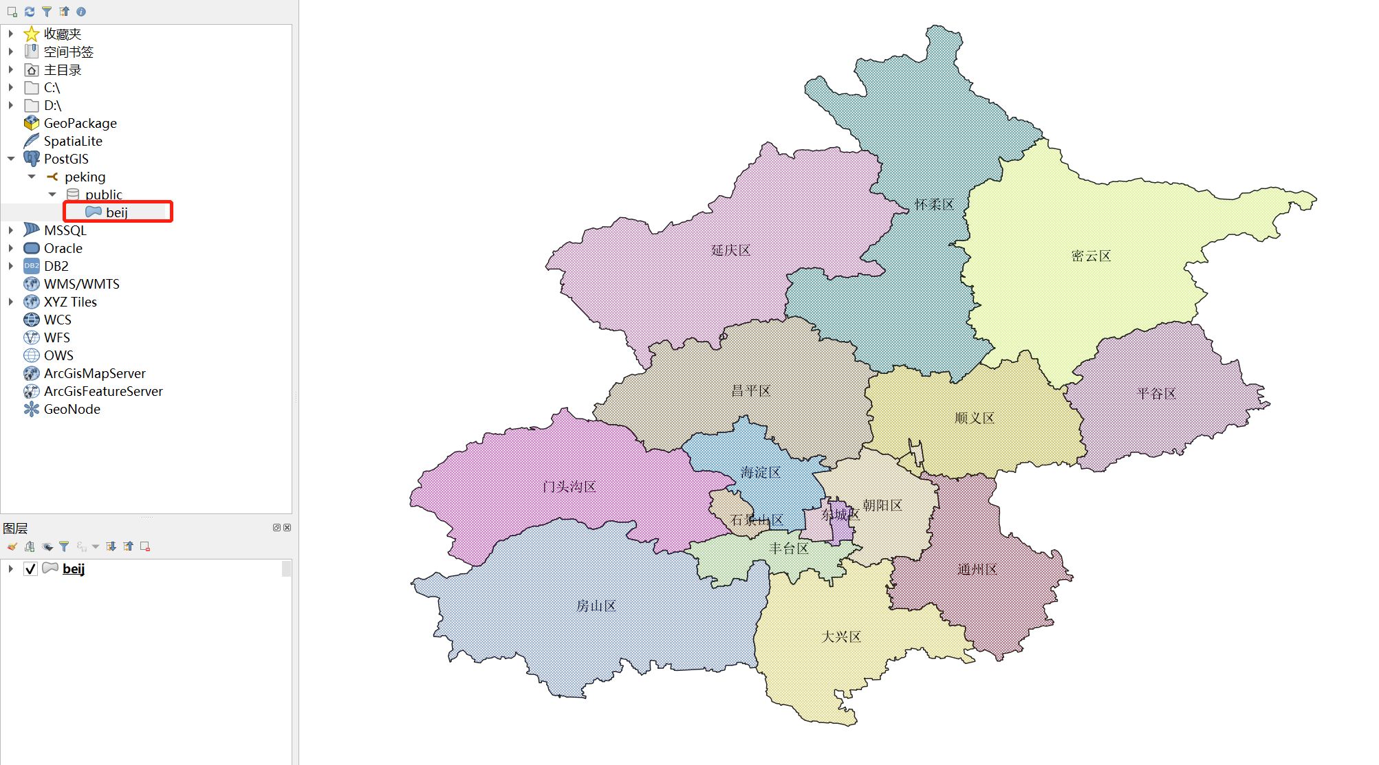 PostgreSQL / PostGIS 导入shp文件并在QGIS中查看_postgis 导入并查看shp-CSDN博客