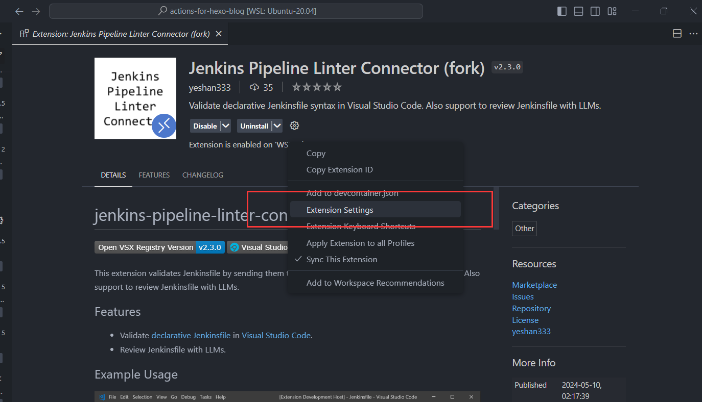 使用 vscode 插件 vscode-jenkins-pipeline-linter-connector 和 LLMs 大模型校验你的 Jenkinsfile_vscode jenkins ...