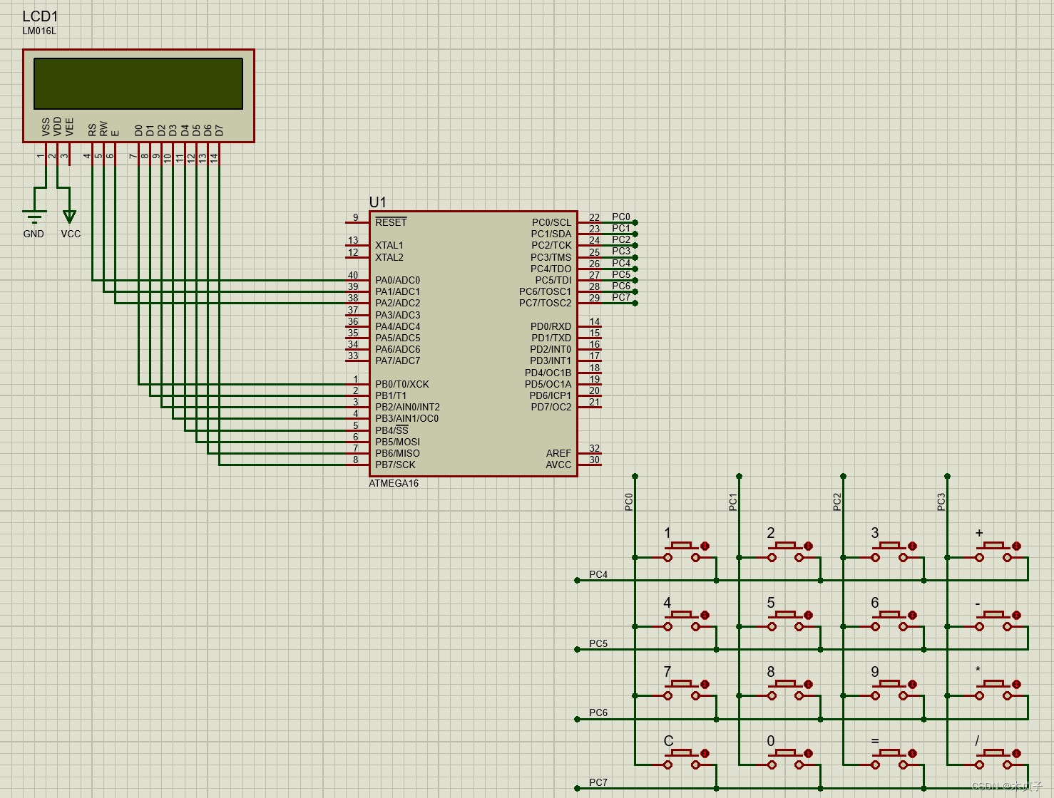 基于Atmega16的简易计算器实验设计和Proteus仿真_用atmage16做一个计算器-CSDN博客