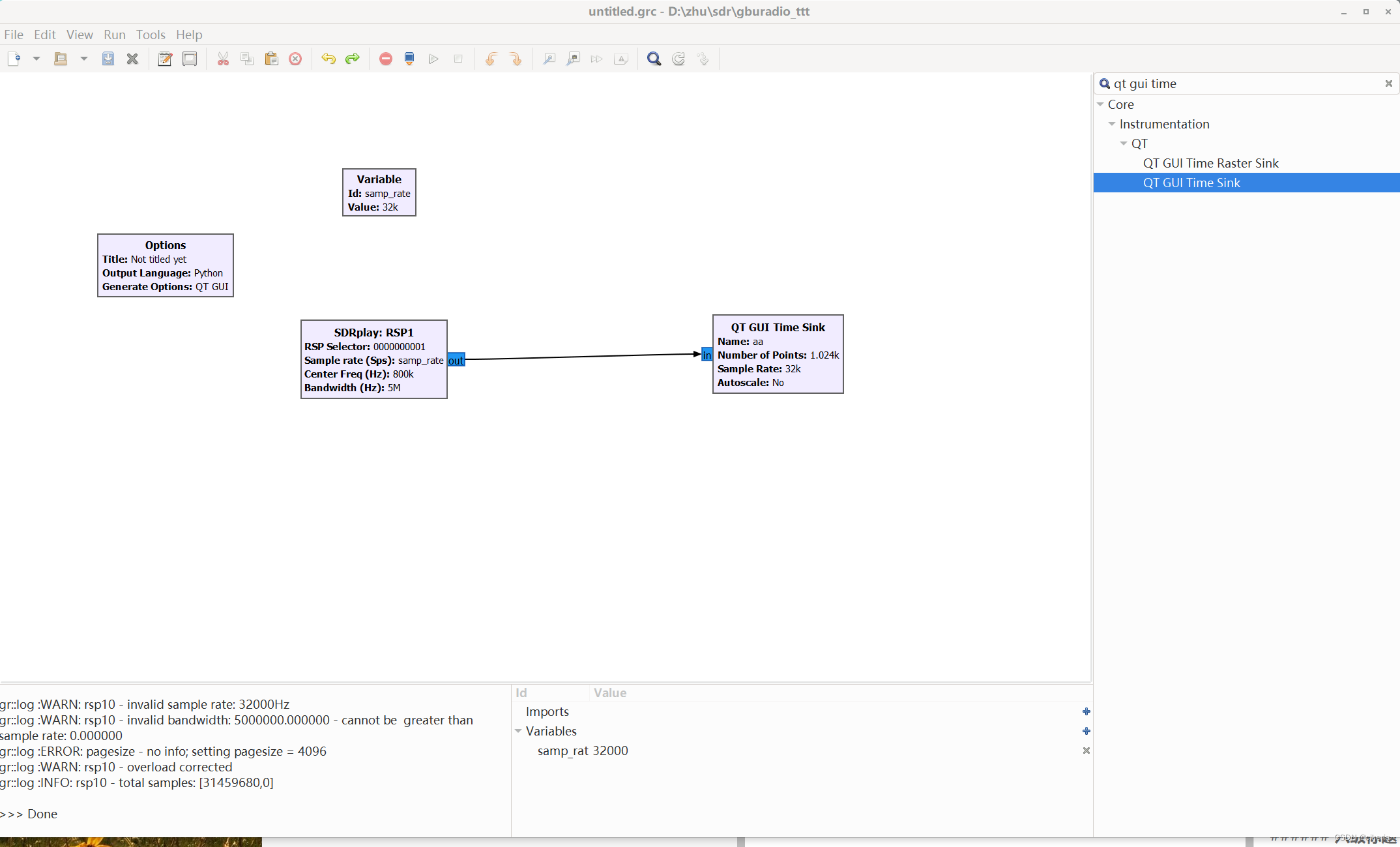 WIN10 用gnuradio软件连接rsp1_window下使用gnuradio-CSDN博客