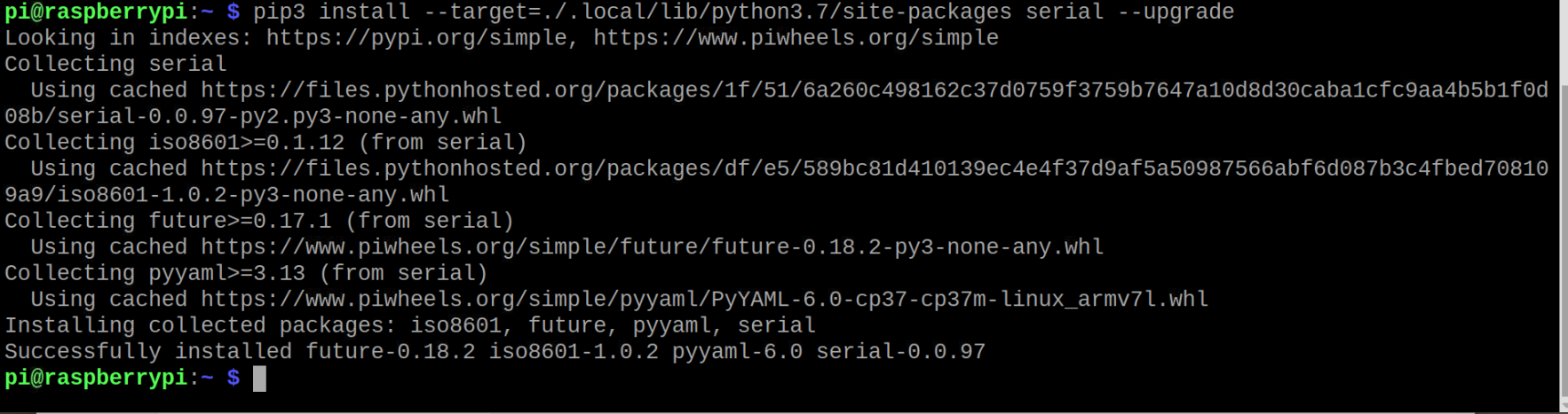 树莓派pip3 install serial出错_pip install serial-CSDN博客