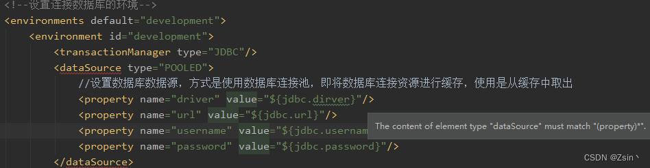Mybatis配置文件<datasource>出错, Datasource 的内容必须匹配 Property 的解决datasourceproperty Csdn博客