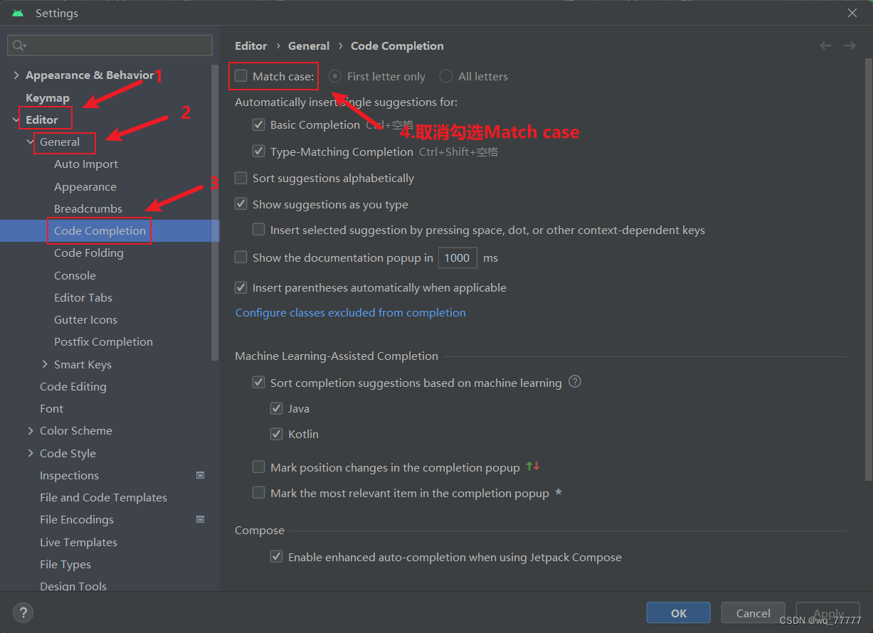 Android Studio（长颈鹿版）的自动提示功能忽略大小写敏感_android studio长颈鹿版本-CSDN博客