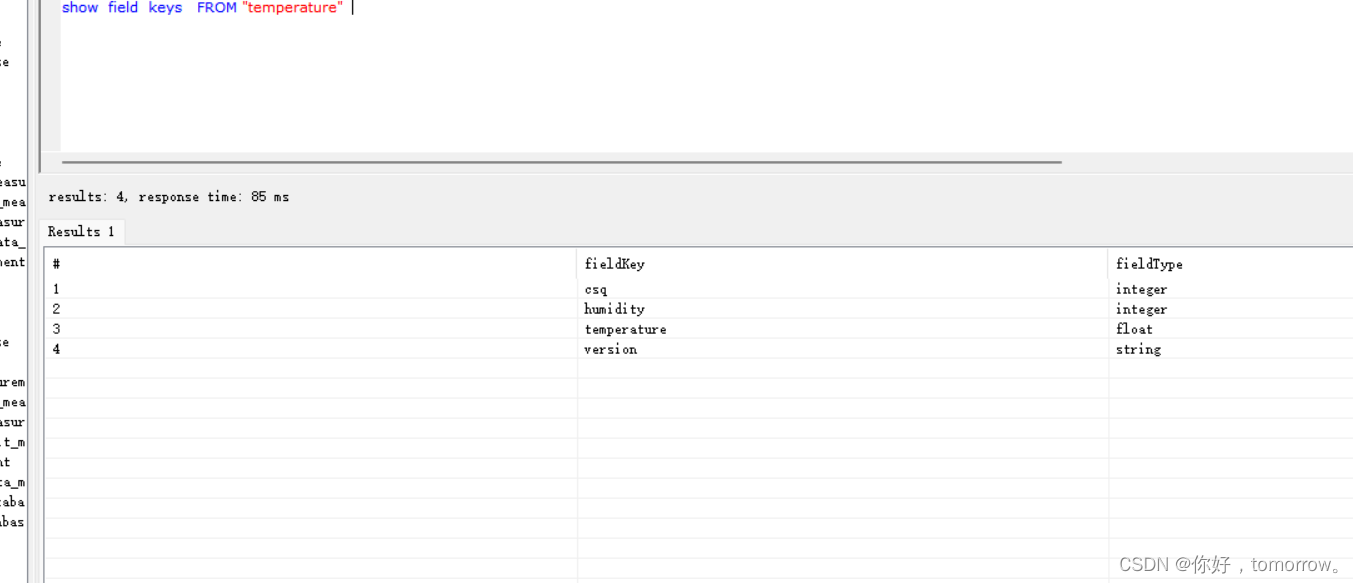 influxdb 中查看表中tag和field的字段类型_influxdb field类型-CSDN博客