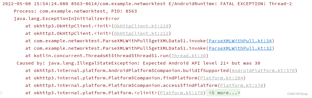 OkHttpClient报错java.lang.ExceptionInInitializerError at okhttp3 ...