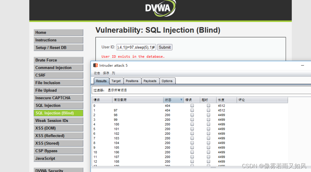 DVWA--sql注入(时间盲注)_dvwa时间盲注-CSDN博客