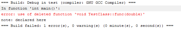 C++：=delete用法【当我们定义一个类的成员函数时，如果后面使用“=delete“去修饰，就表示此函数被定义为deleted，即此成员函数不能再被调用，否则就会出错】_c++ ...