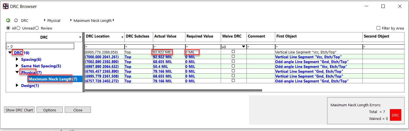 cadence SPB17.4 - allegro DRC - Physical - Maximum Neck Length-CSDN博客