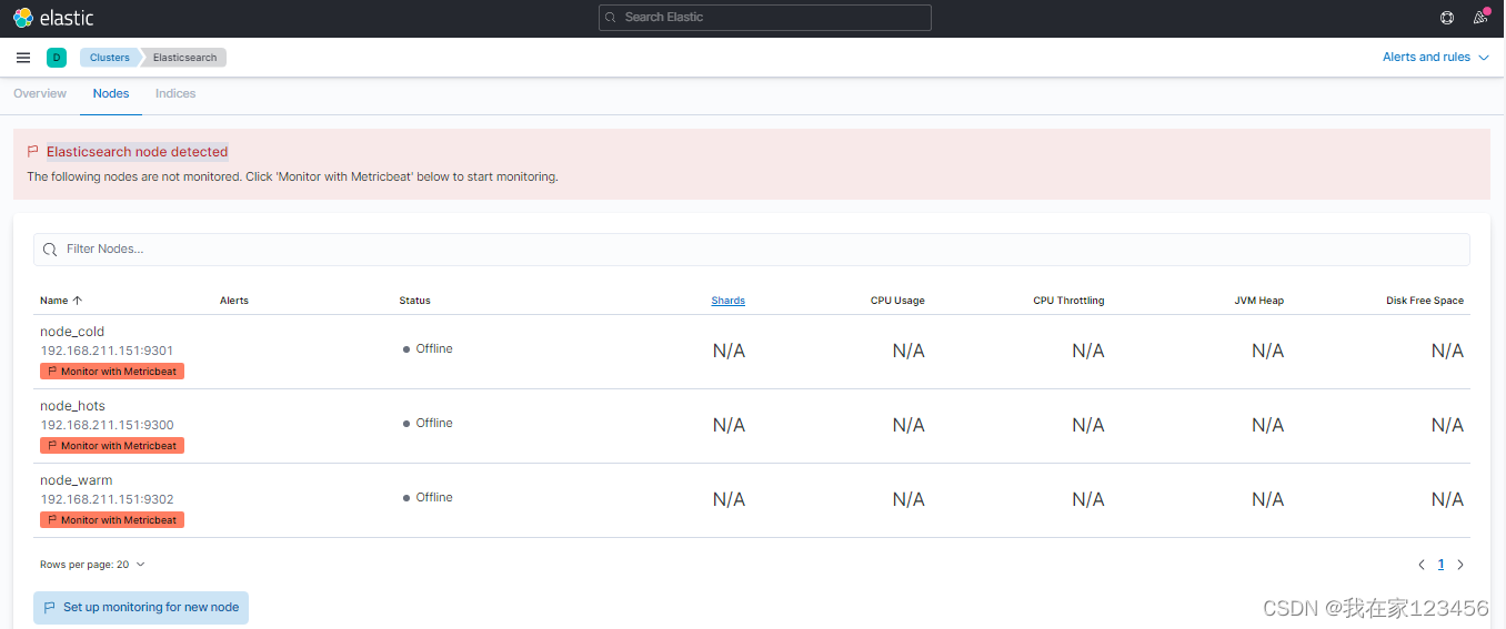 kibana的Stack Monitoring报错：Elasticsearch node detected-CSDN博客