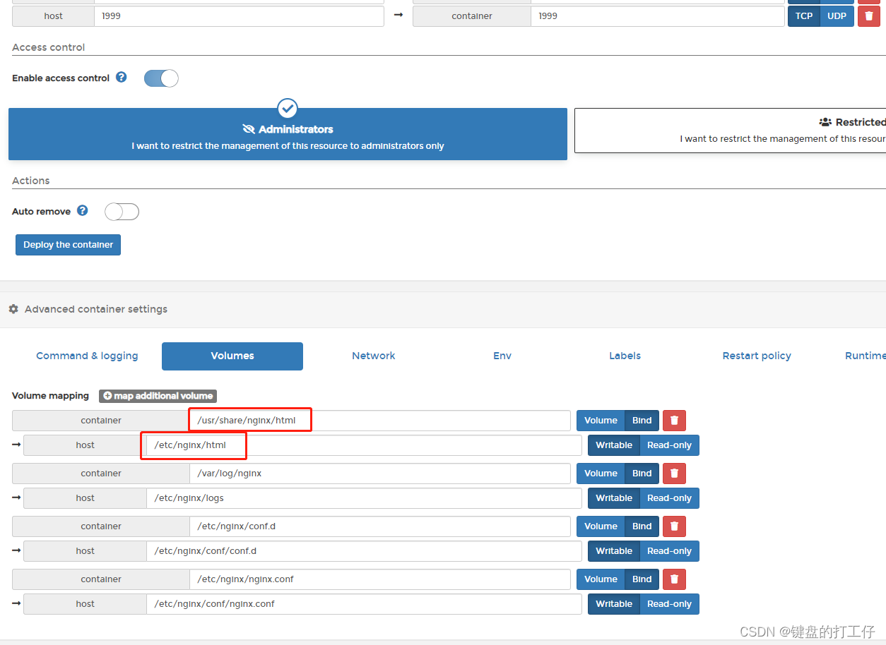 Docker使用portainer部署的nginx，配置访问静态资源_portainer nginx-CSDN博客