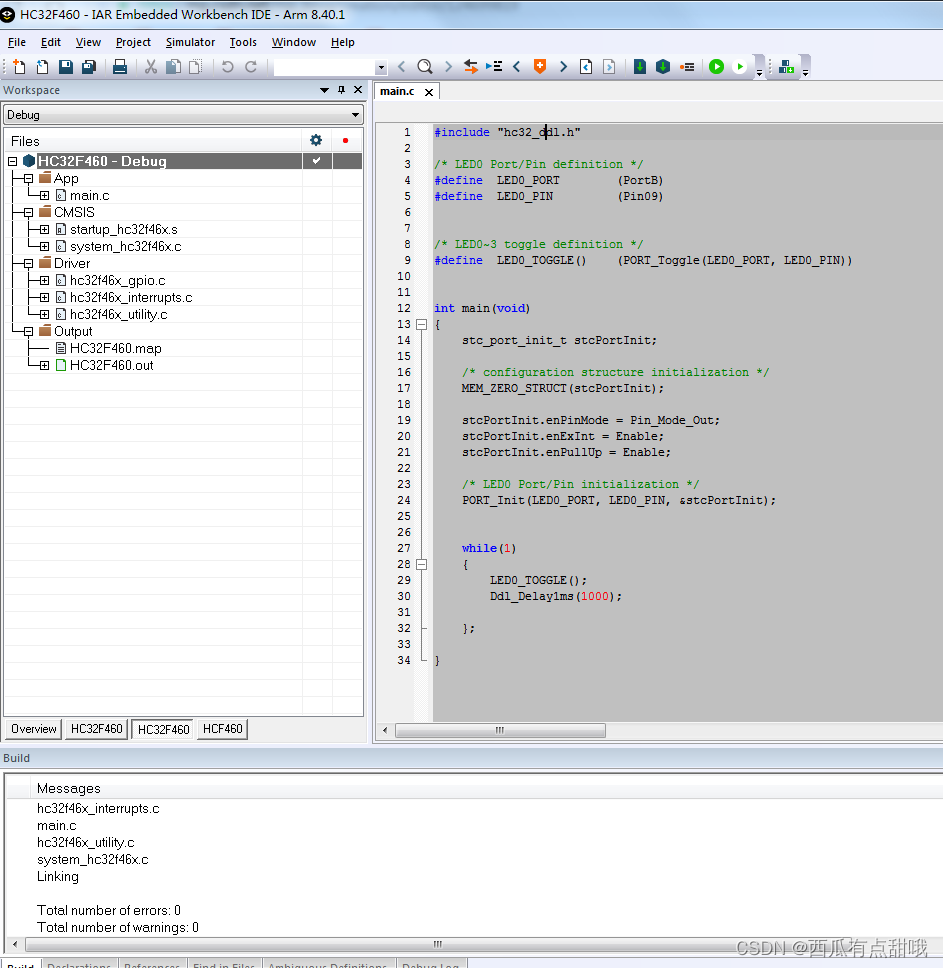 IAR平台下新建华大HC32F460单片机工程笔记_hc32f460工程-CSDN博客