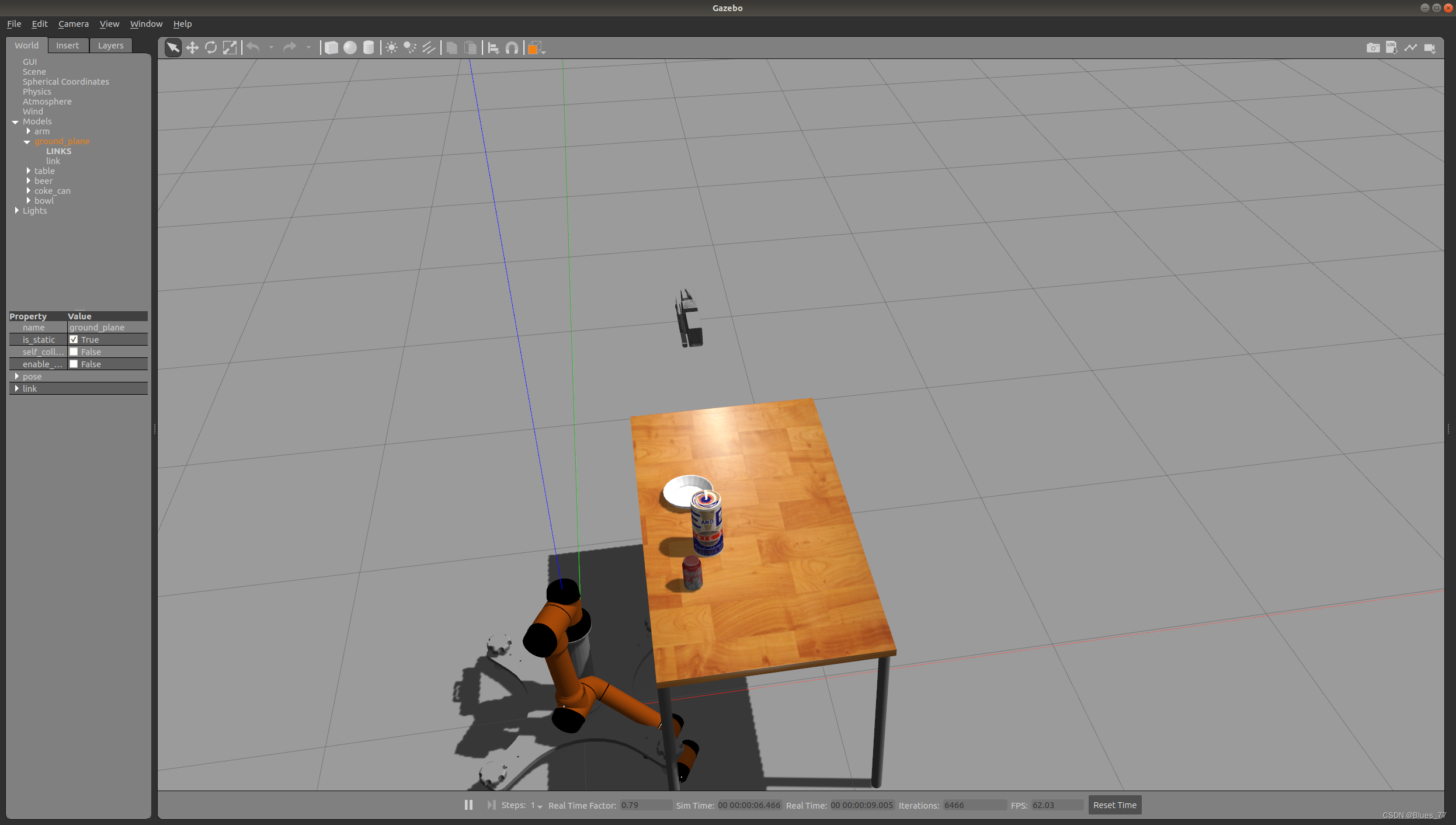 gazebo机械臂倒地，并且报错Controller Spawner couldn‘t find the expected controller_manager ROS interface ...