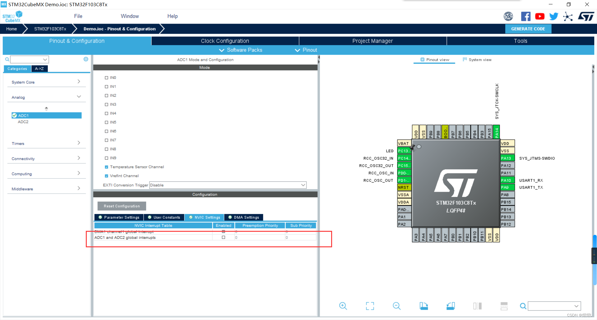 【STM32】HAL库-ADC_stm32f4系列hal库怎么做到adc自动校准-CSDN博客