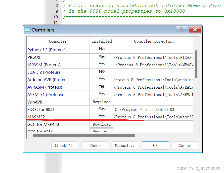 【利用proteus建立8086最小系统】MASM32的安装下载问题-CSDN博客