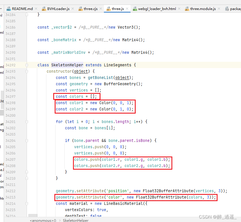 ThreeJS 骨架图显示、骨骼修改颜色_threejs skeletonhelper-CSDN博客