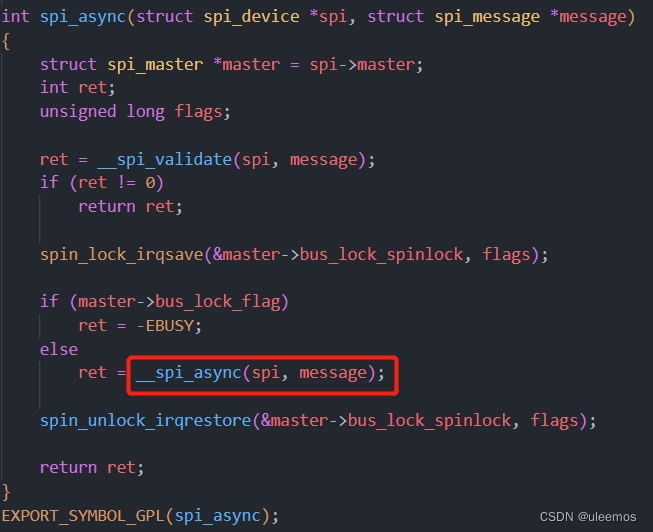 SPI (四) -- spi_sync和spi_async的调用流程_spi sync-CSDN博客