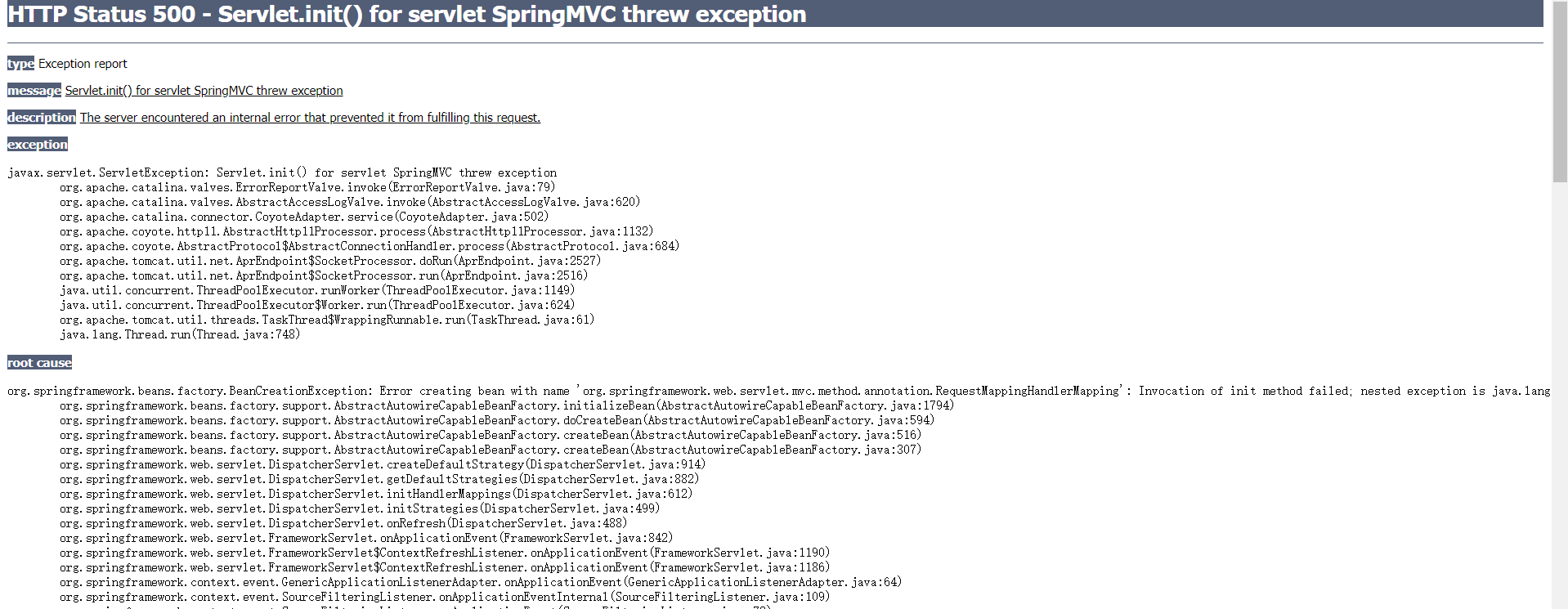 Error creating bean with name ‘org.springframework.web.servlet.mvc.method.annotation ...