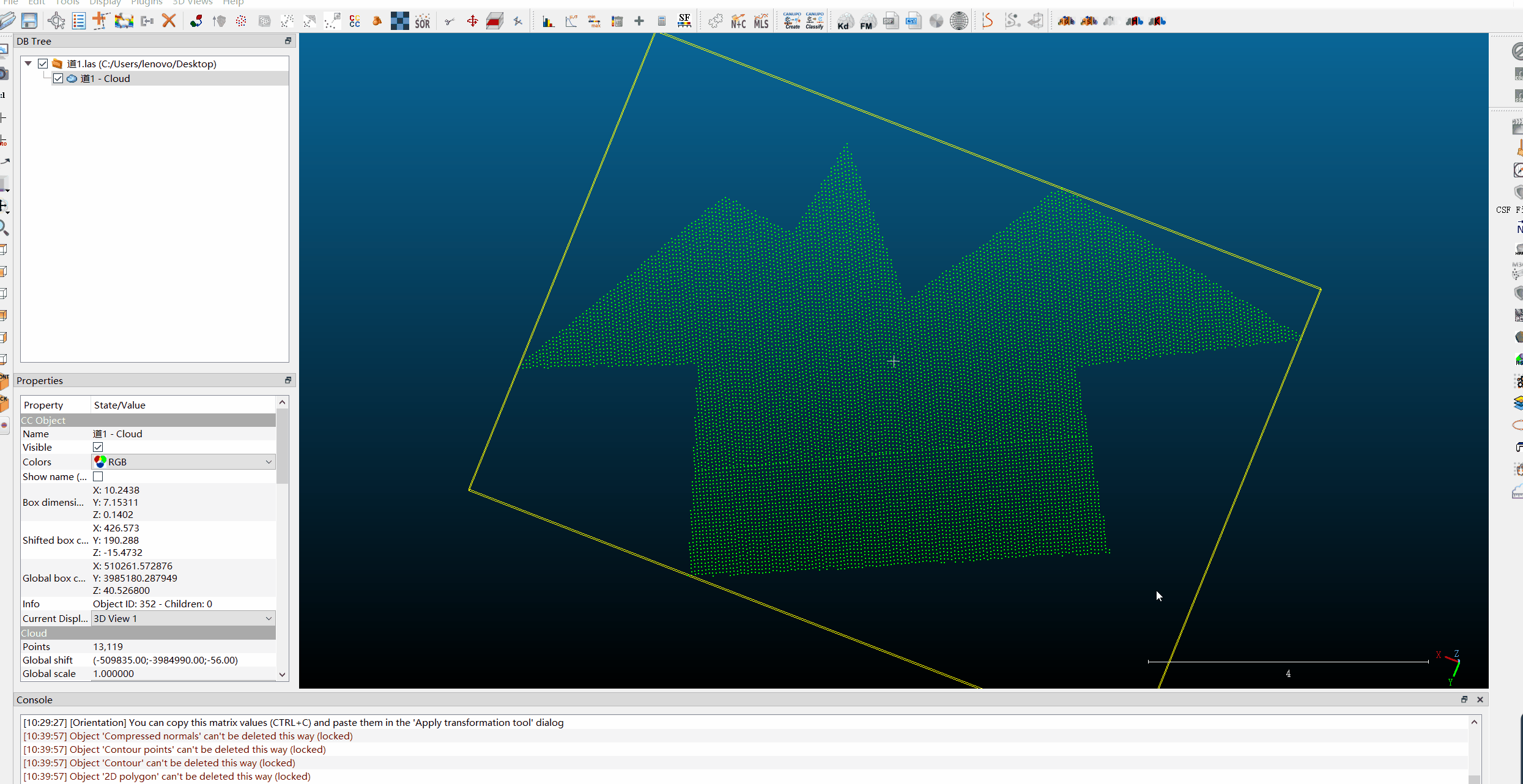 CloudCompare——平面点云边界提取与凸包计算_cloudcompare 提取边界-CSDN博客