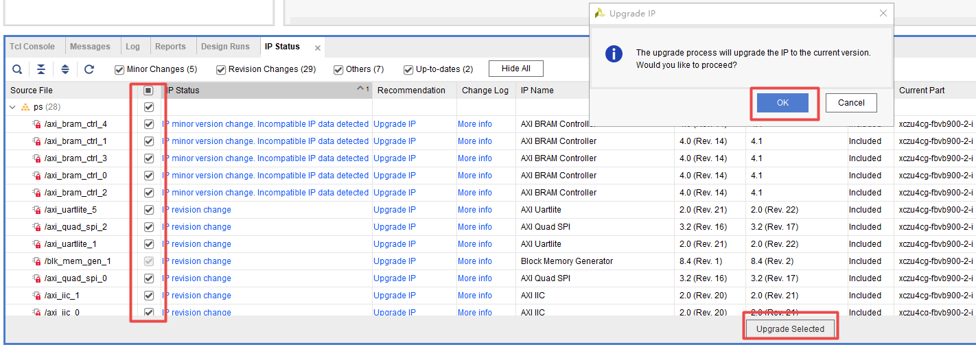 vivado工程版本升级时相关IP版本IP Status显示Using cached IP results-CSDN博客