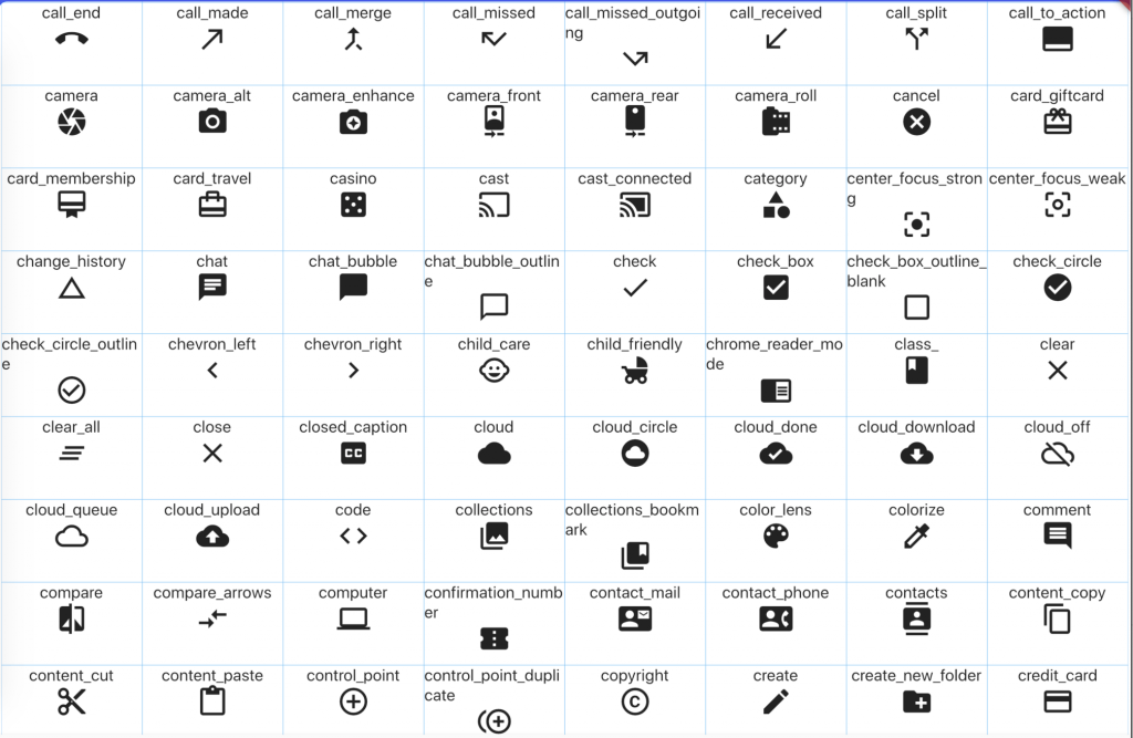 Flutter Icons 内置图标库，全套Material图标_flutter icons图标有哪些-CSDN博客