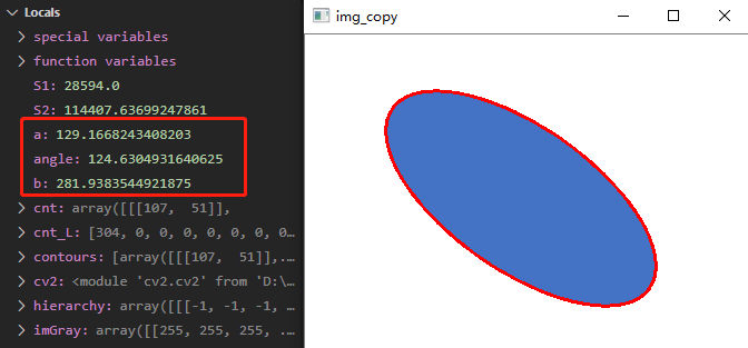 OpenCV-Python中cv2.fitEllipse的(a,b)和angle究竟表示什么？-CSDN博客