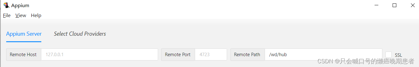 Appium Inspector 报错 Could not connect to Appium server URL ‘http://127.0.0.1:4723/‘.-CSDN博客
